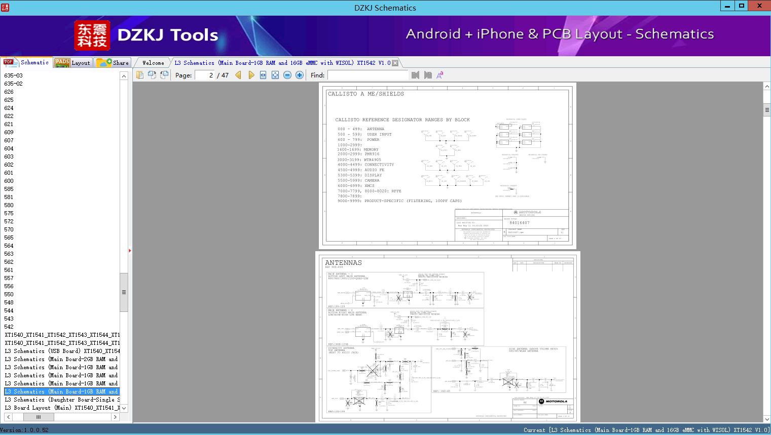 L3 Schematics (Main Board-1GB RAM and 16GB eMMC with WISOL) XT1542 V1.0 - XT1542 - MOTOROLA ...